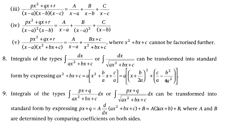 Integrals Board All Formulas for CBSE Class 12 Maths Types of Integrals