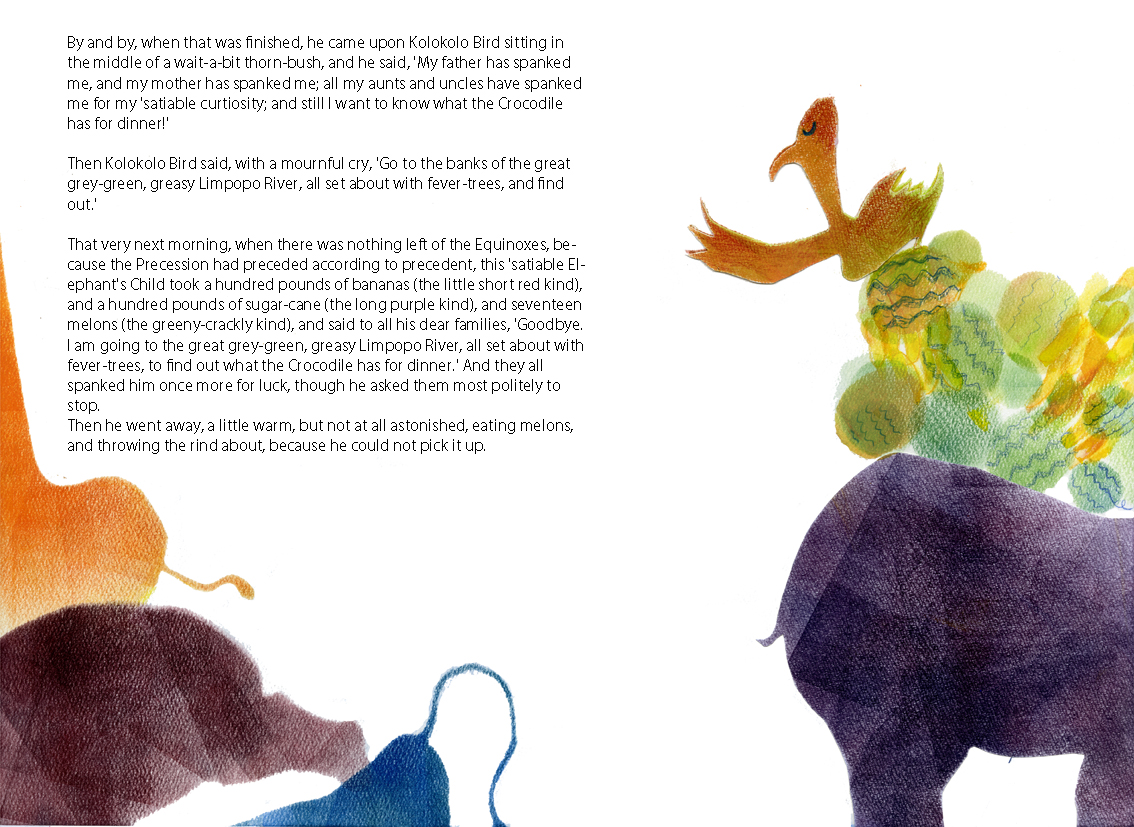 Charlize Illustration Studio: The Elephant's Child - storyboard development