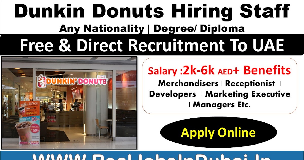 Dunkin Donuts Hiring Staff In Dubai - UAE 2021