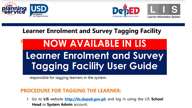 Learner Enrolment and Survey Tagging Facility in the LIS is now available