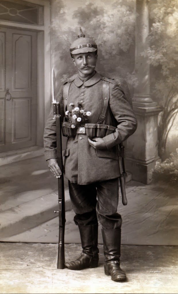 Studio Portraits of German Soldiers With Flowers, ca. 1910s ~ Vintage ...