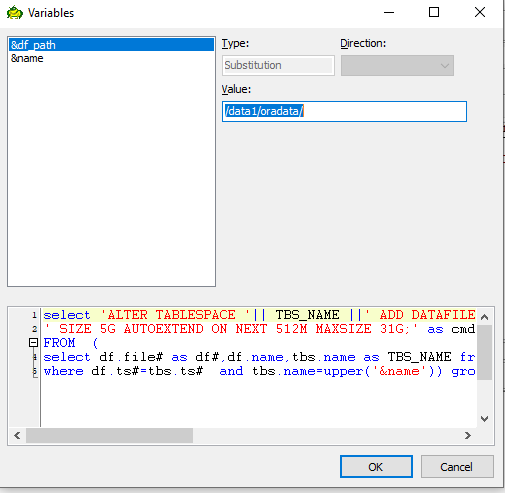 Ora Dba Adding Datafile In Oracle Tablespace By Dynamic Sql
