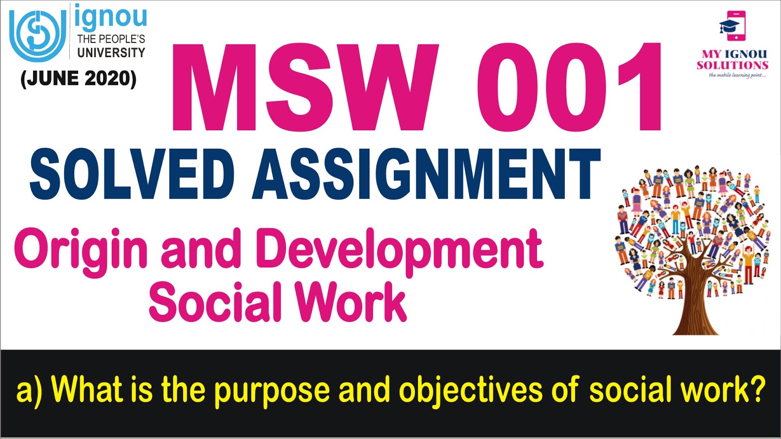 The Purpose And Objectives Of Social Work MSW 001 Assignment IGNOU the-purpose-and-objectives-of-social-work-msw-001-assignment-ignou