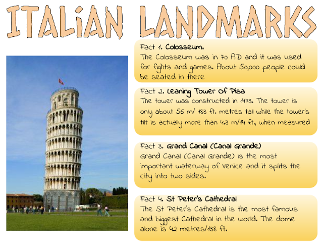 Adriana @ Pt England School: Italy Landmarks Facts