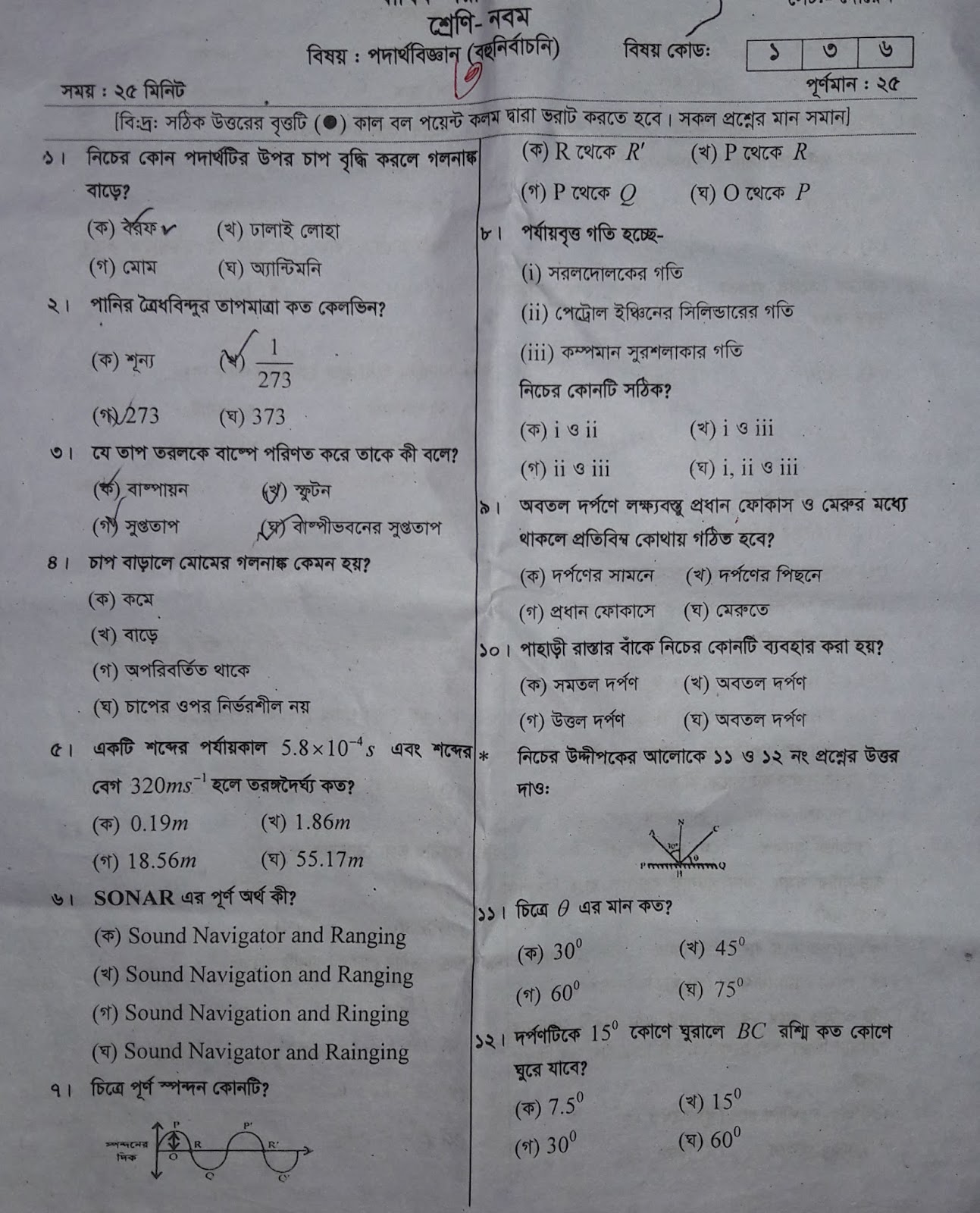 SSC Physics Suggestion 2024 with Question Paper