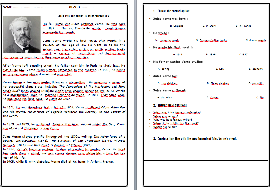 OUR ENGLISH CLASS: Jules Verne´s biography