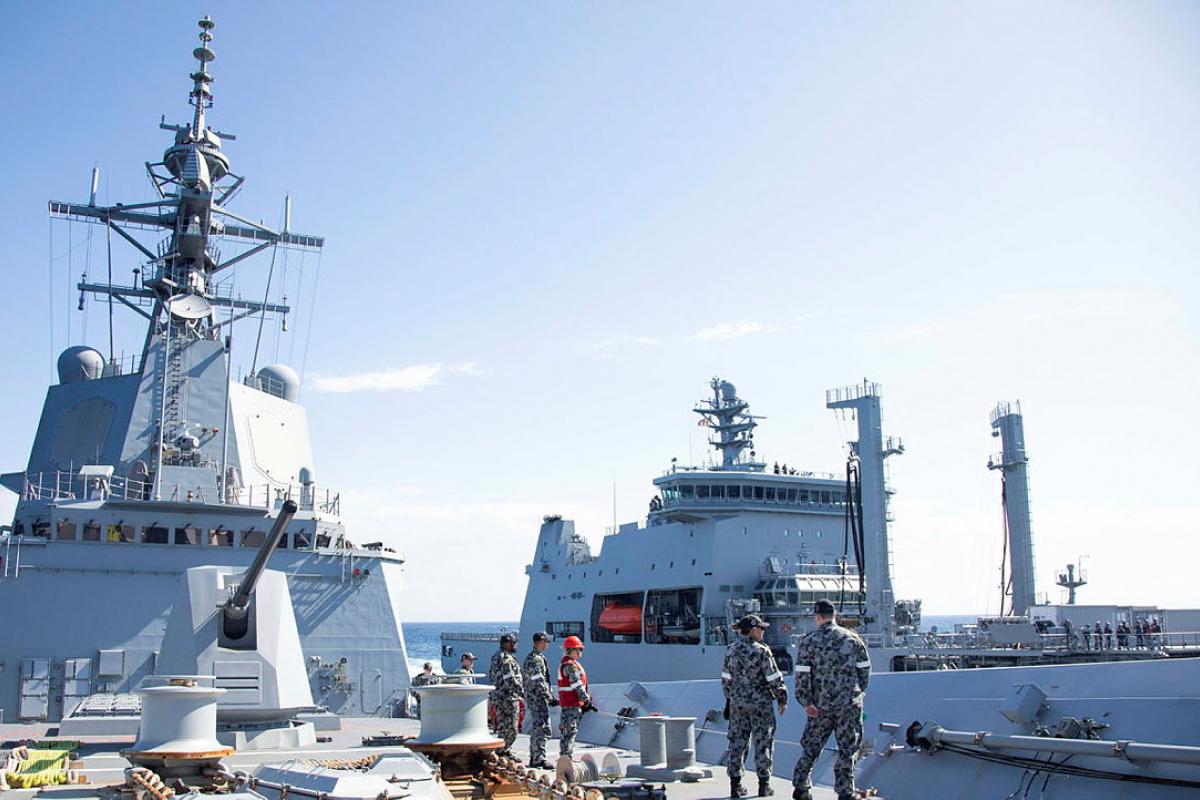 DEFENSE STUDIES: Replenishment-at-Sea Exercise between HMNZS Aotearoa ...
