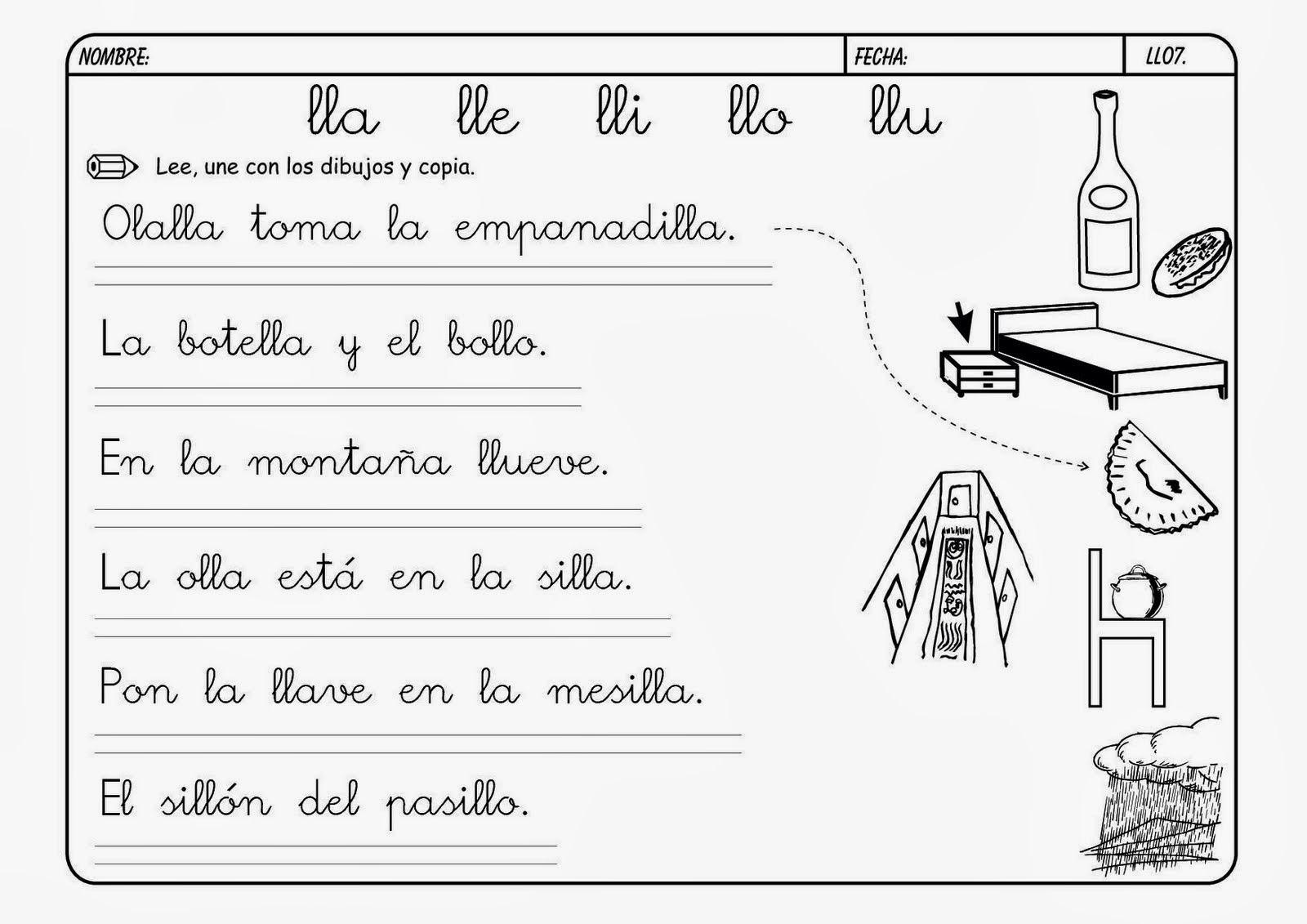 Ejercicio De La Letra L En Cursiva