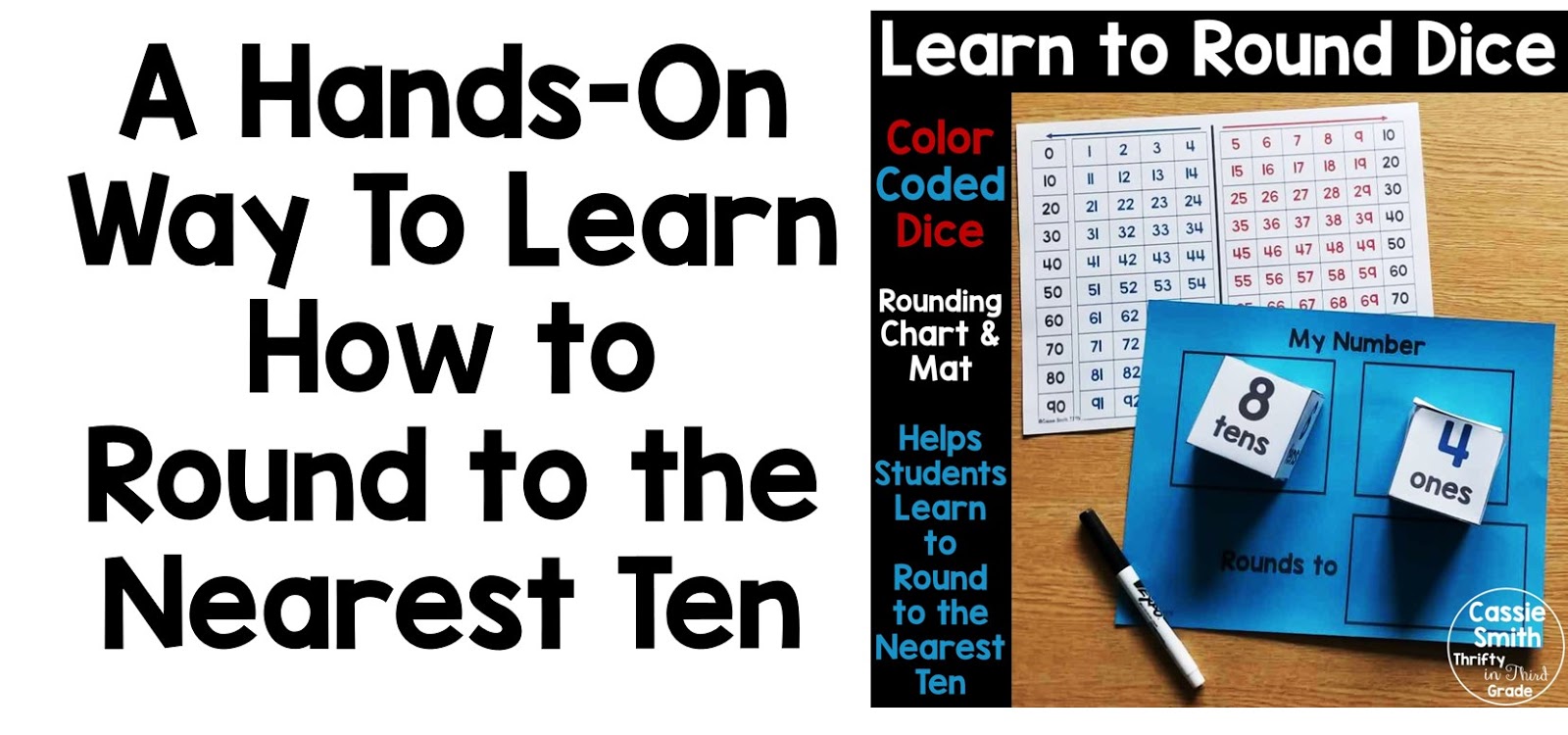 Rounding to the Nearest Ten Dice Blocks - Thrifty in Third Grade
