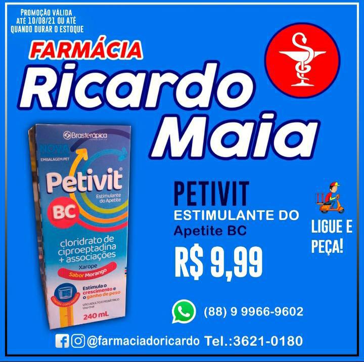 Farmácia do Ricardo Maia: Petivit estimulante R$ 9,99 - Revista Camocim