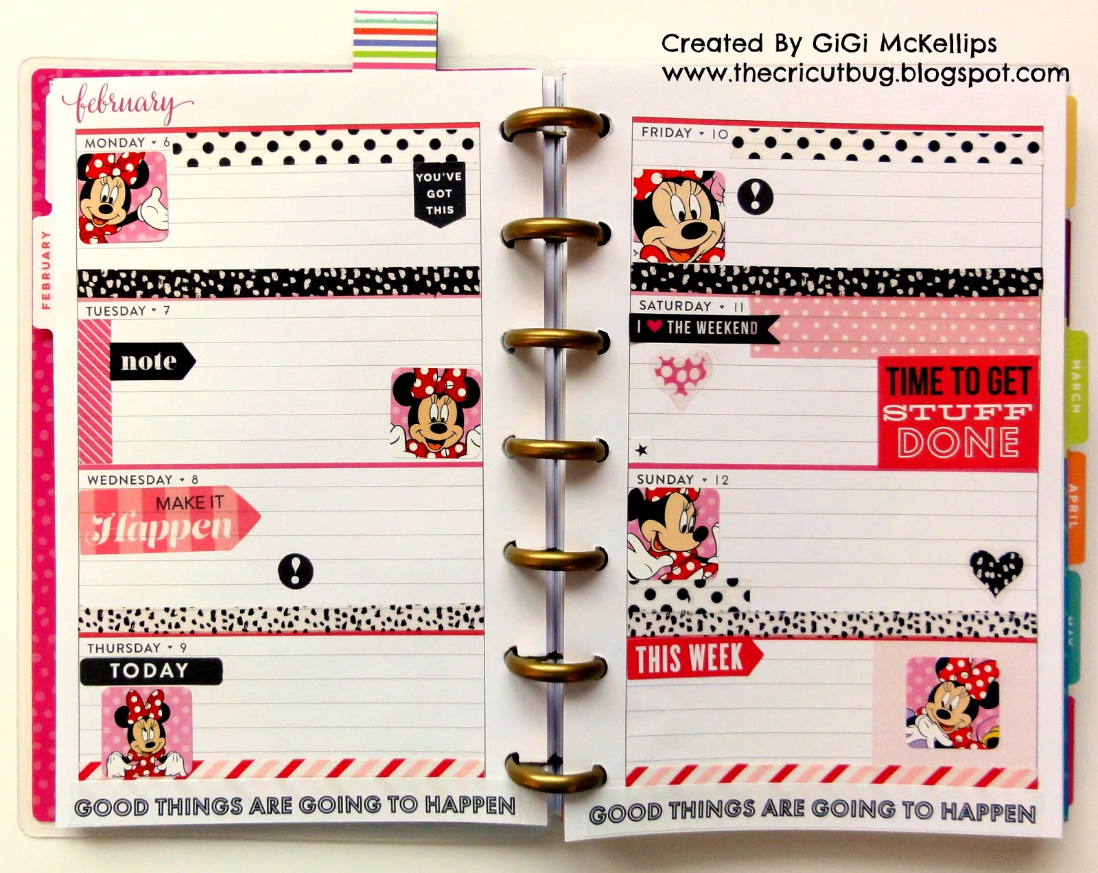 The Cricut Bug: Minnie Mouse Mini Happy Planner Spread