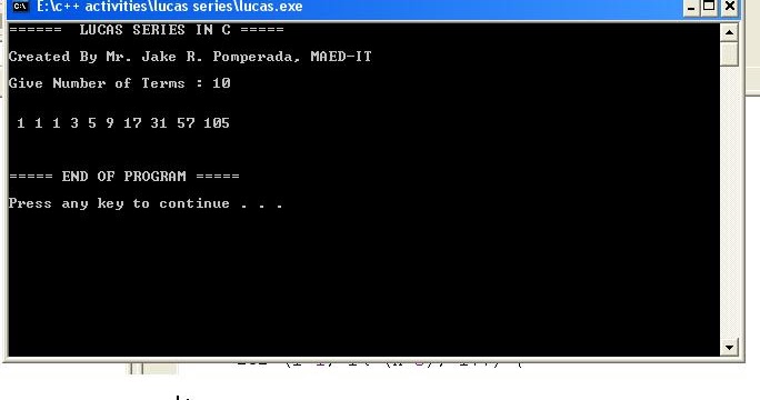 Free Programming Source Codes and Computer Programming Tutorials: Lucas ...