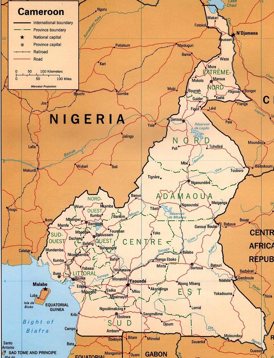 VIAGGIO IN CAMERUN: La cartina geografica