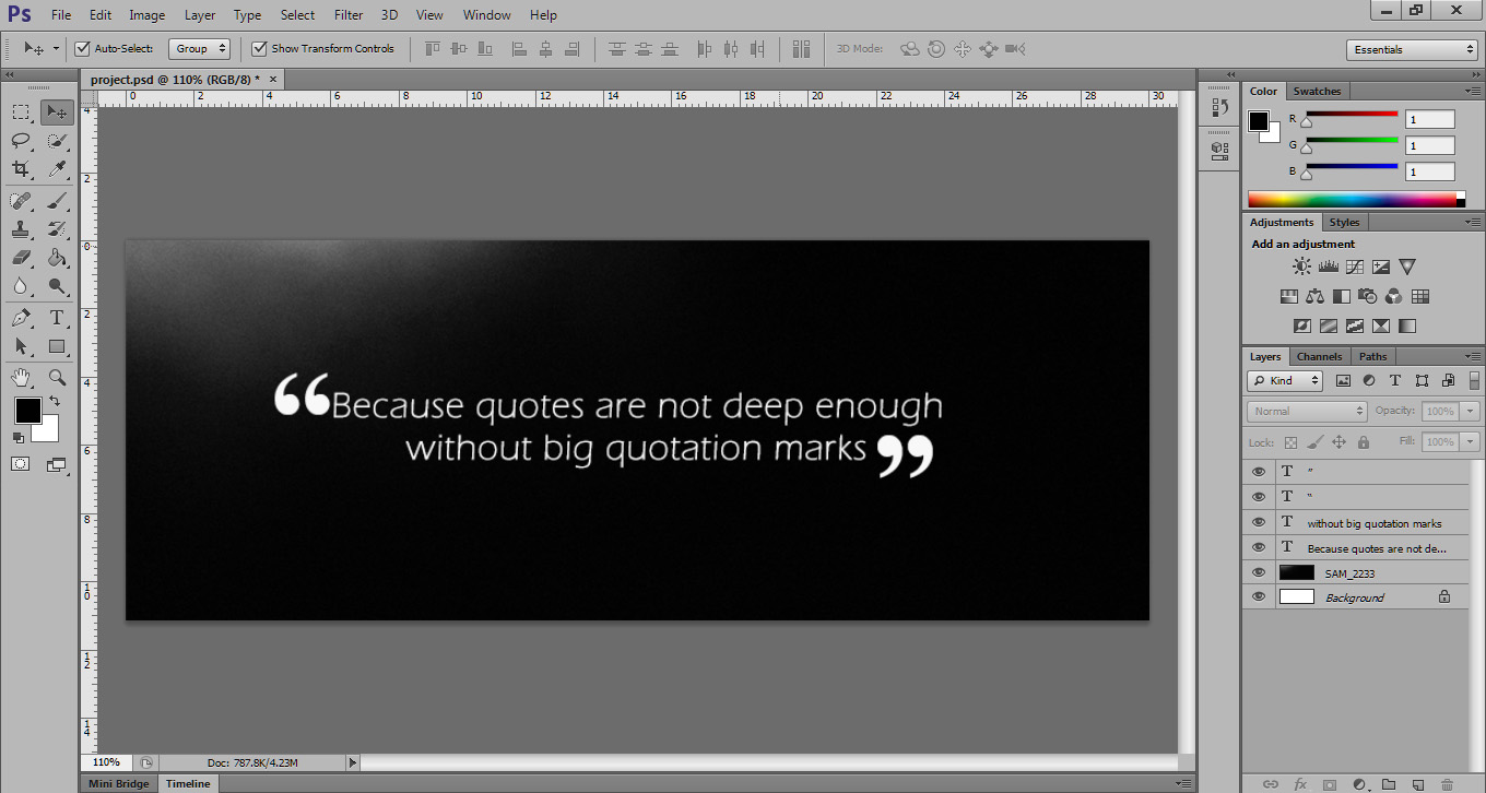 Lame Tips: Photoshop: Big Quotation Marks