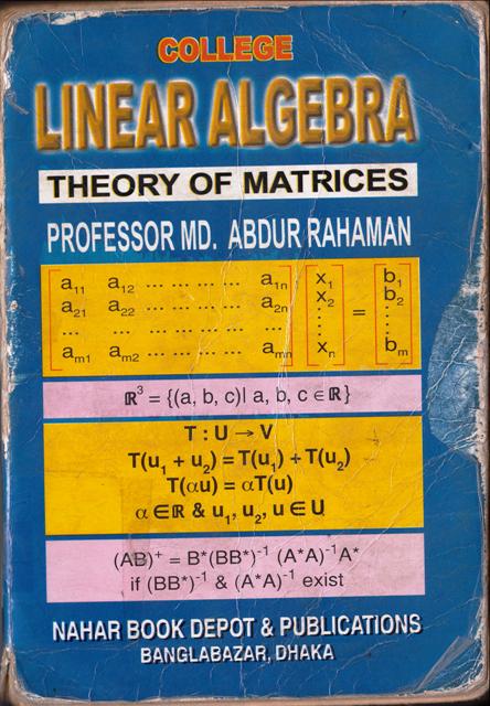 Linear Algebra br Abdur Rahman ~ Eastern University Electronic Library