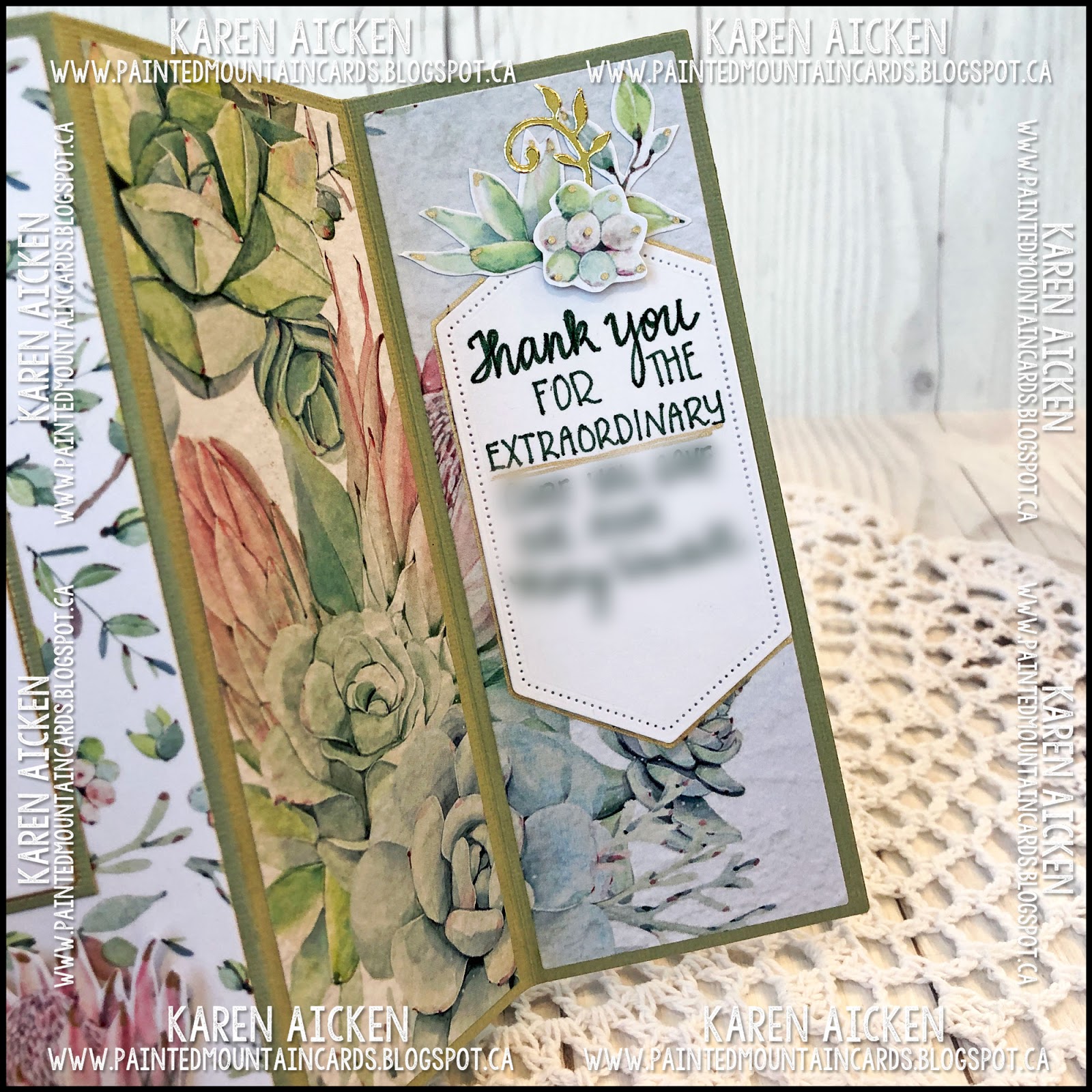 Painted Mountain Cards: Lever Card Thank You