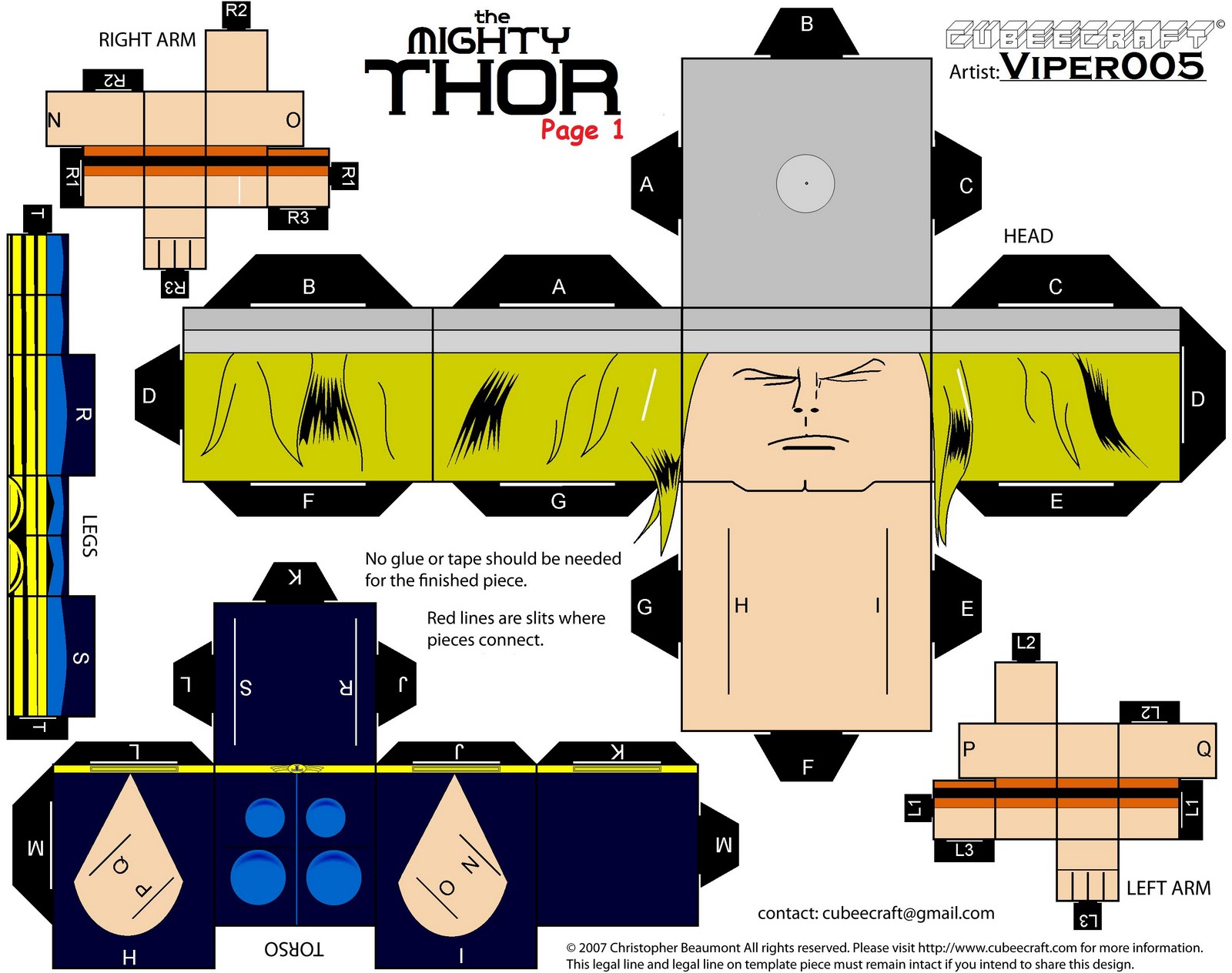 Comics Papertoys: Os vingadores Cubeecraft