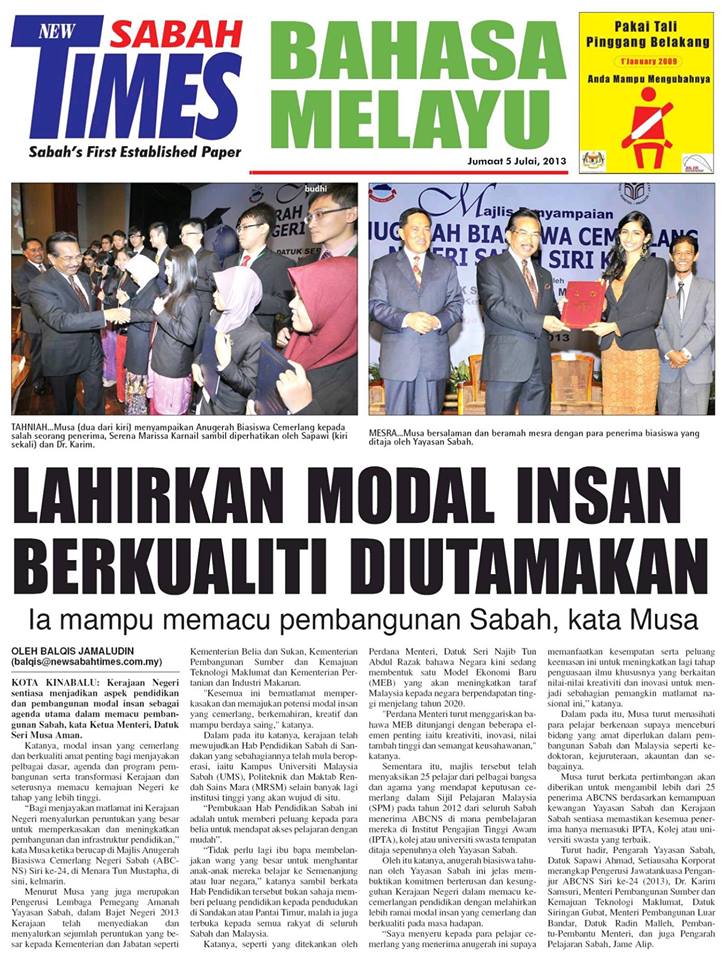 Blog Koleksi Akhbar Pendidikan New Sabah Times: Lahirkan modal insan ... Blog Koleksi Akhbar Pendidikan New Sabah Times: Lahirkan modal insan ...