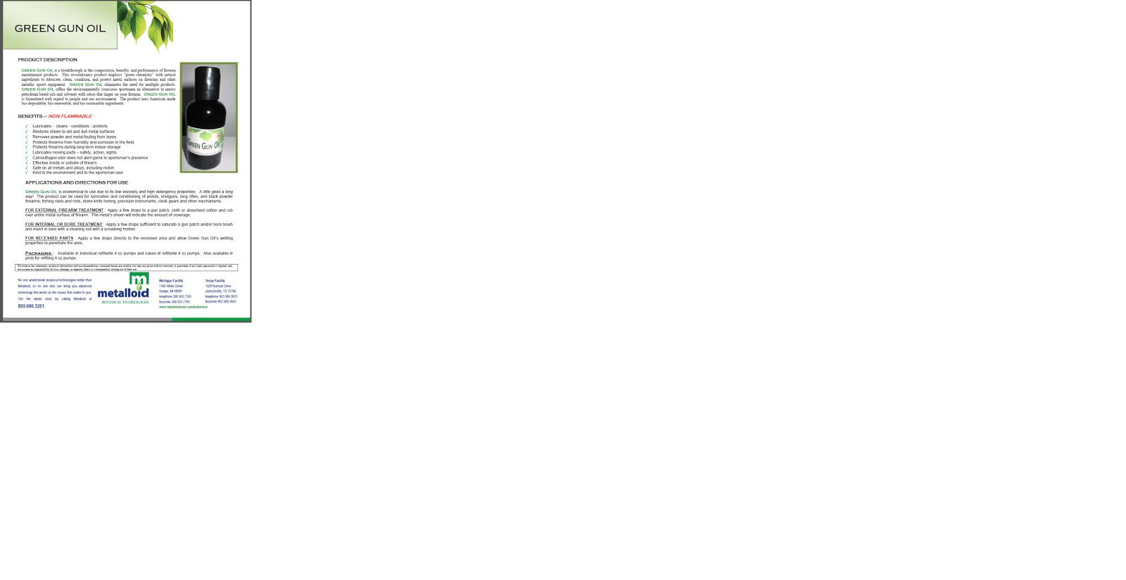 Best5Zach Outdoors: Product Review for Metalloid Gun Green Oil and Metcore