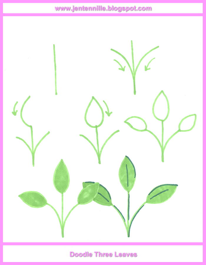 Jen Tennille's Draw Doodle Style!: Three Leaf Doodle Tutorial