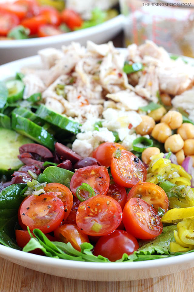 Mediterranean Salad with Chicken | The Rising Spoon