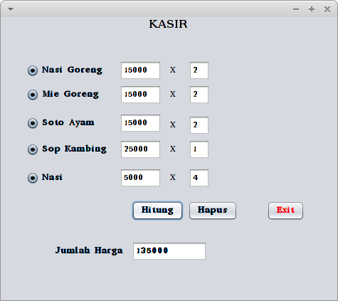 Membuat Aplikasi Kasir sederhana