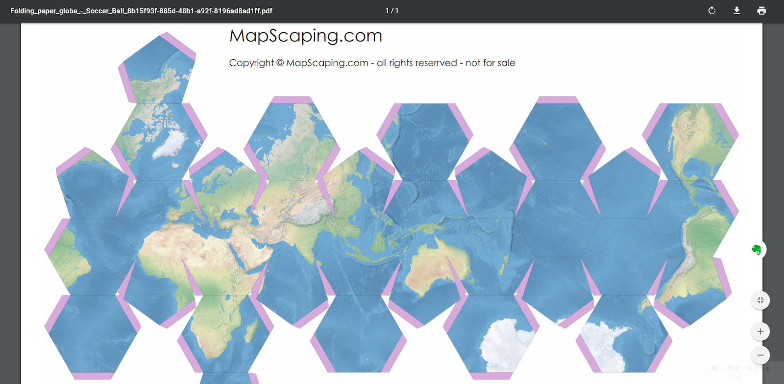 立體摺紙地球儀 Mapscaping 免費12款地球摺紙模型下載列印