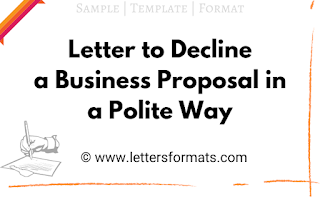 Polite Way to Decline a Business Proposal Sample Letter Email