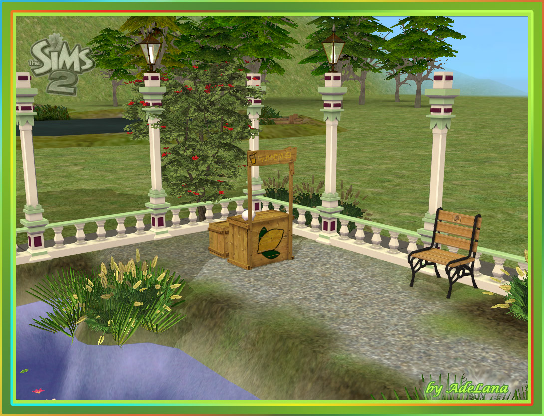 My Sims city block: "Цвета радуги" кафе (The Sims 2)