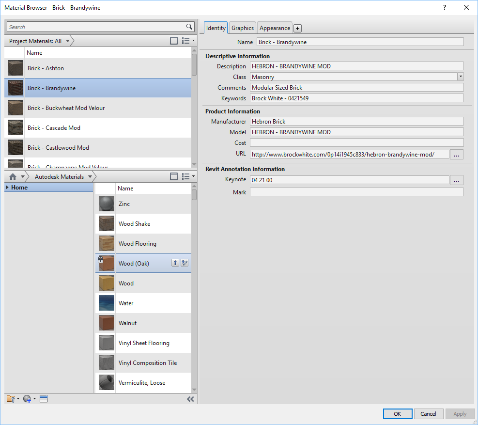 BIM Chapters: Brick Material and Assets Library in Revit