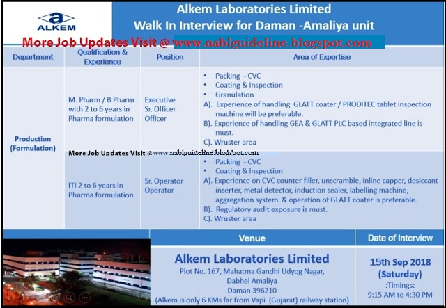 NABL GUIDELINES: Alkem Laboratories Ltd - Walk-In Interviews on 15th ...