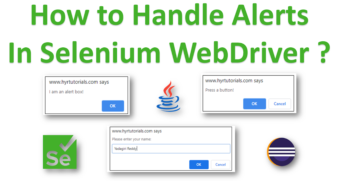 How to Handle Alerts in Selenium WebDriver - H Y R Tutorials