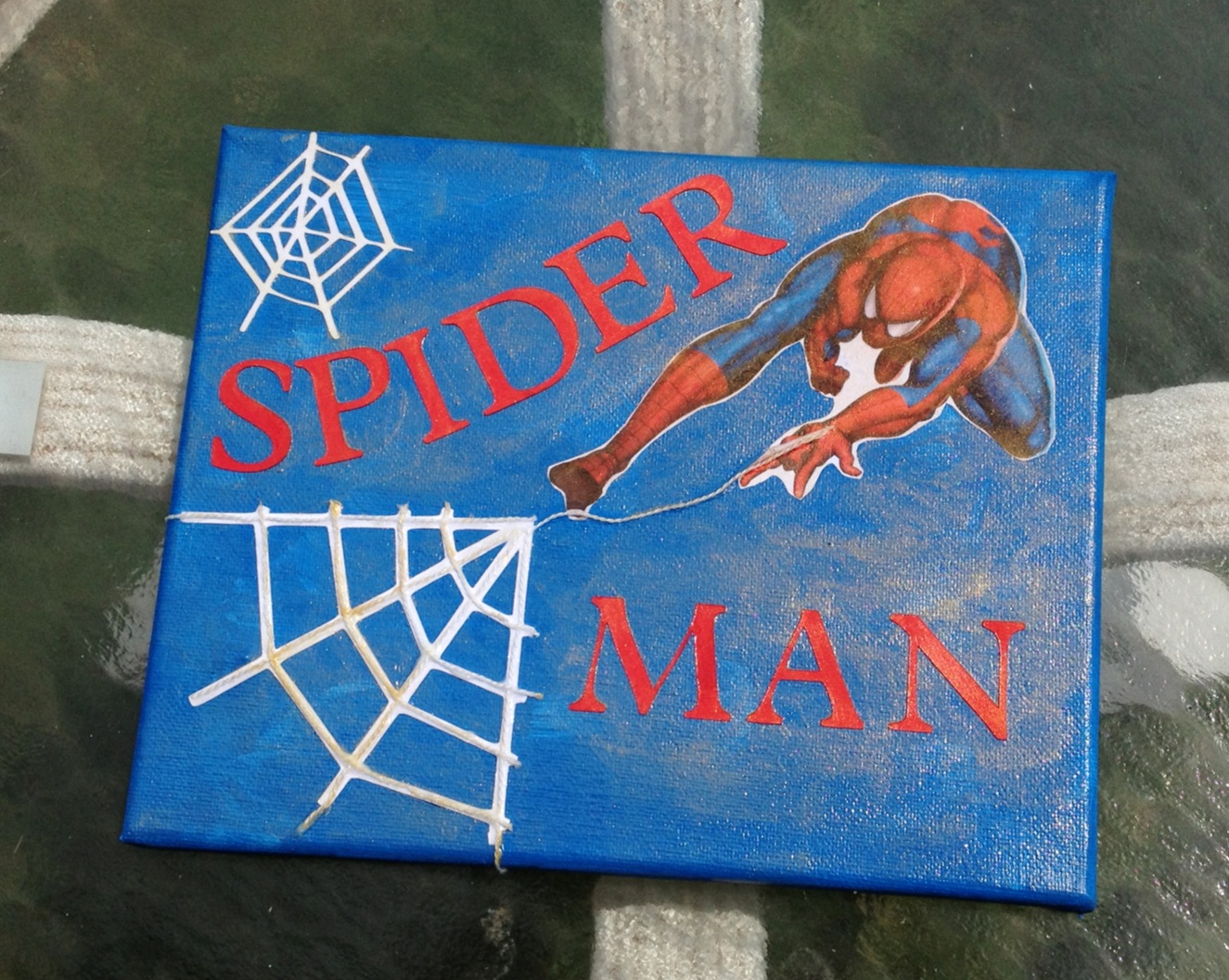 ~ Marilyn's Crafts ~: Spiderman Superhero Wall Canvas