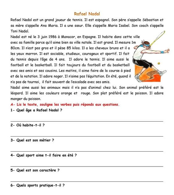 J'aime SEK: Compréhension écrite