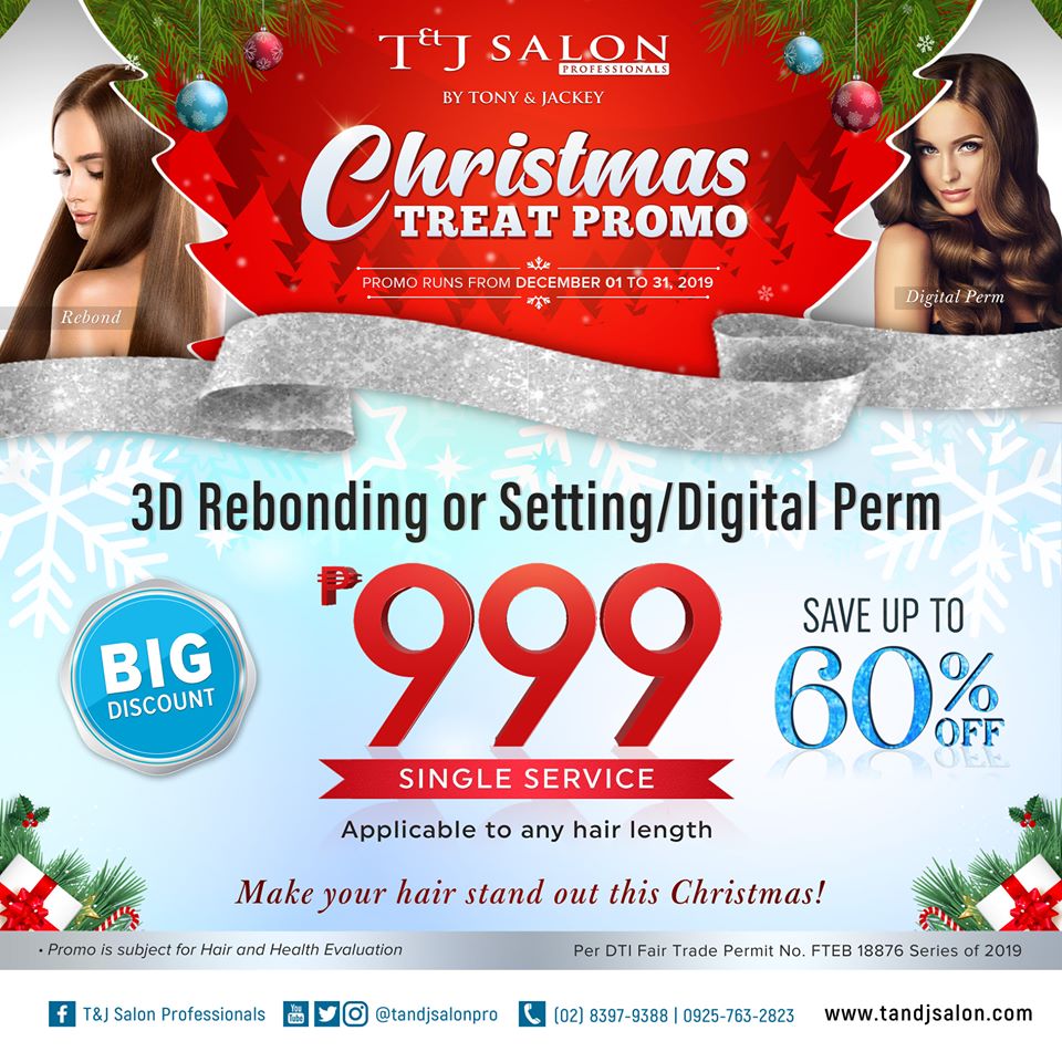 Manila Shopper: T&J Salon Christmas Promos: Dec 2019