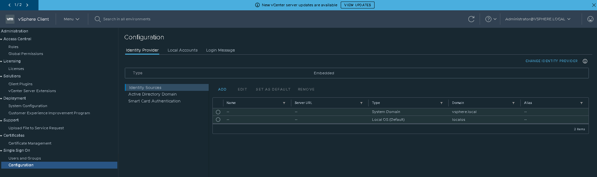 Just one more esxi-guy: vSphere 7 and ADFS