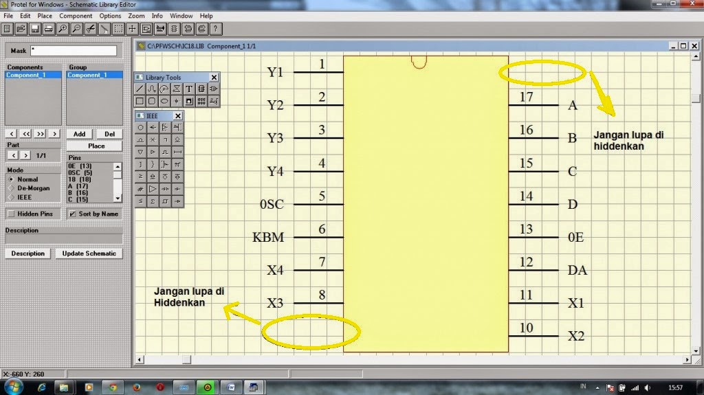 Cara membuat IC 18 pin kedalam library - BelajarKomputer