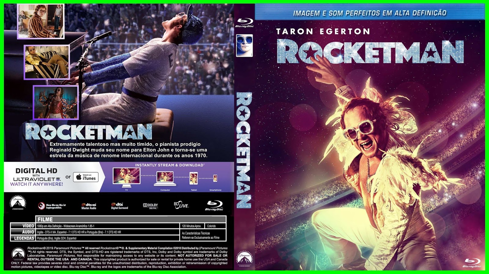 CAPAS DVD-R GRATIS: Rocketman (2019) - Blu Ray