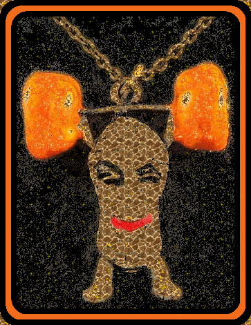 The Rare Enamel Peanut Man Pendant: animated gif 2: peanut pendant