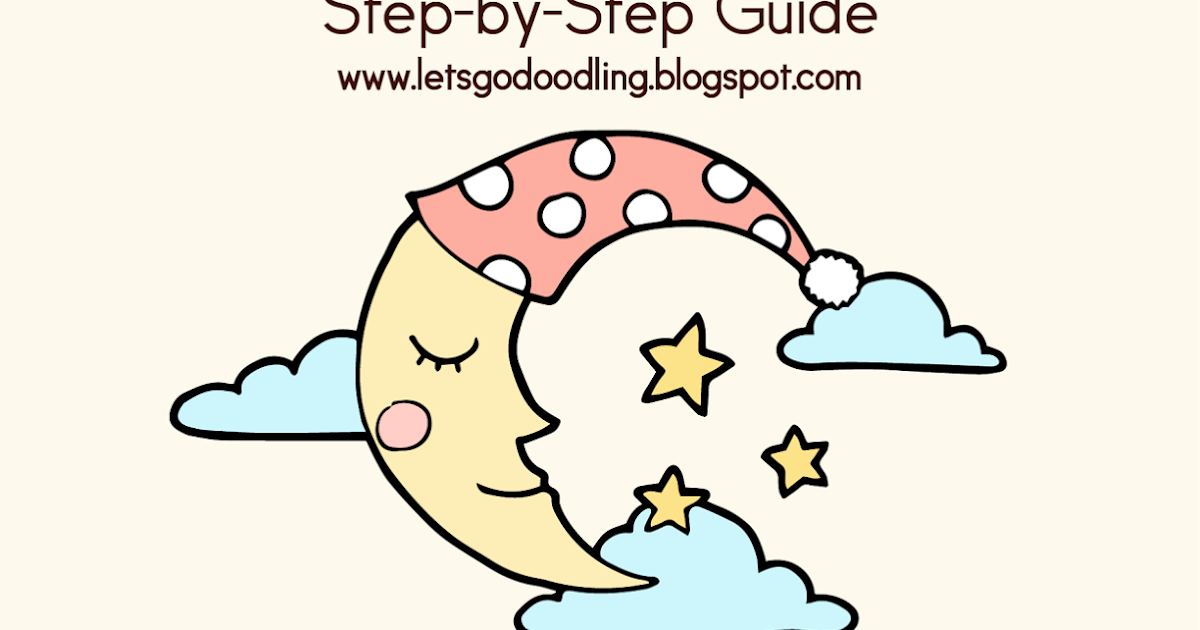 How To Draw Sleeping Moon - Easy Step By Step Drawing Tutorial