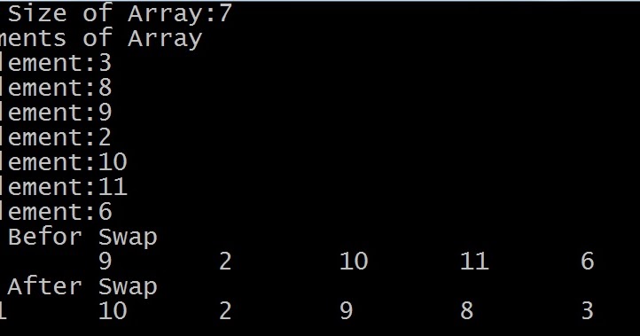 Write A Program In C To Swap First Element With Last Element And