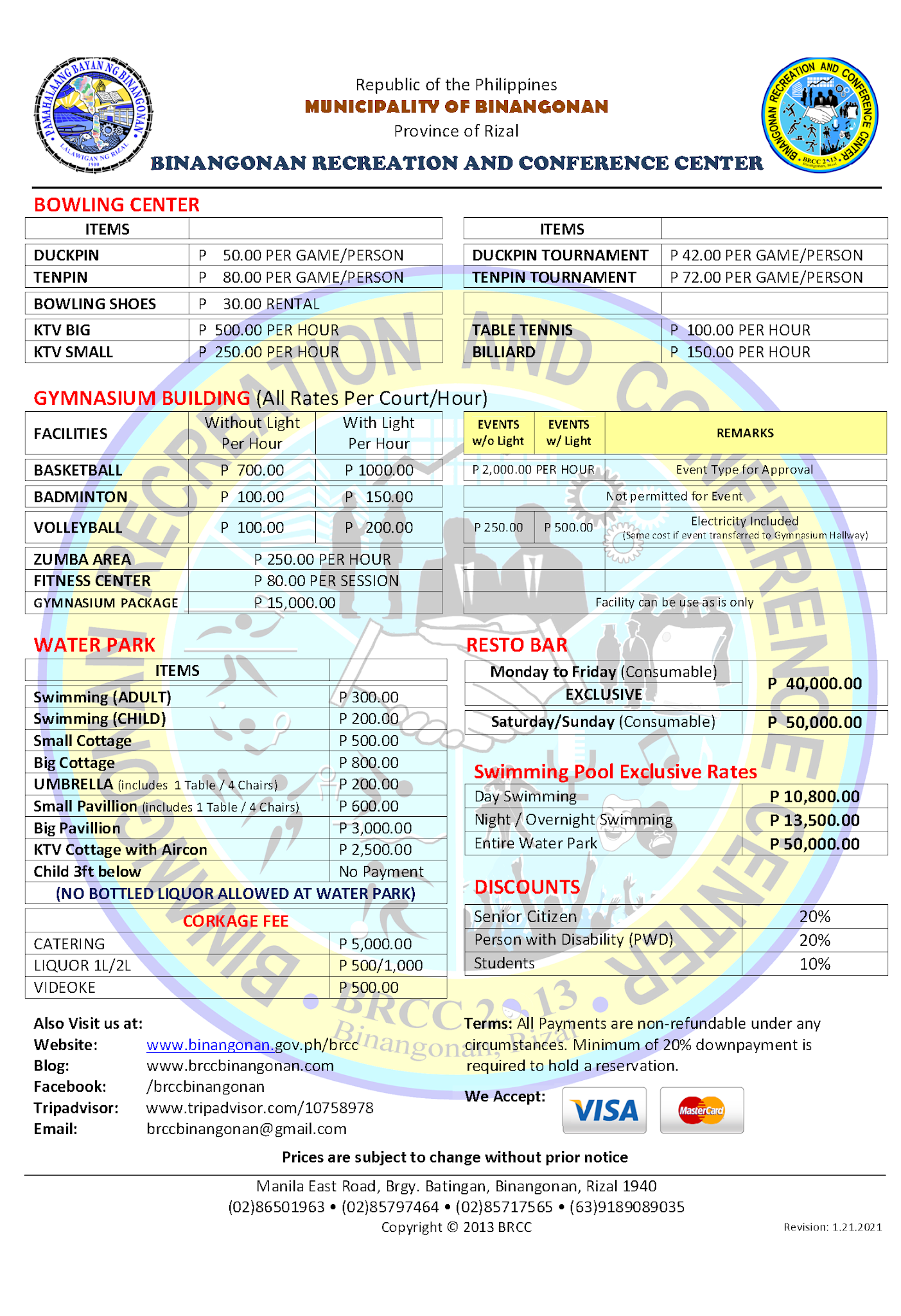 Rates - Welcome to BRCC