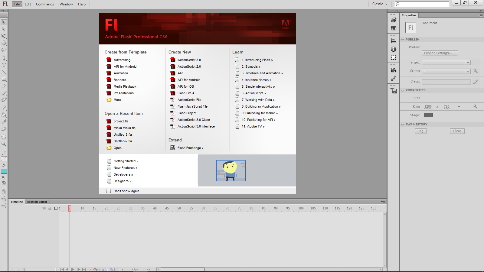 Cara membuat tombol dengan adobe flash
