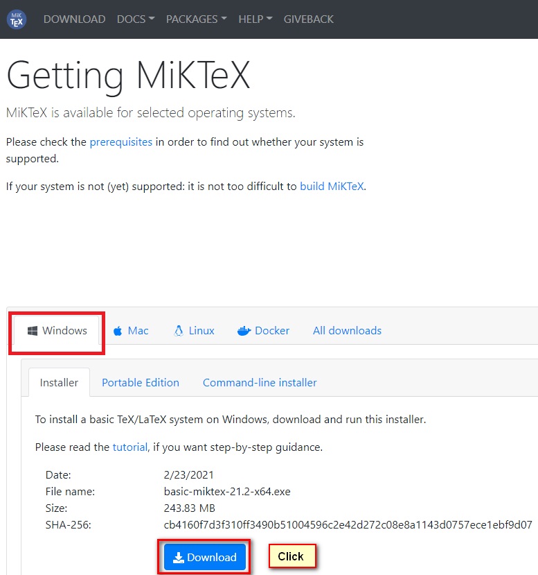 Odds and Ends : LaTex Installation on Windows 10