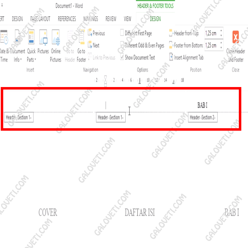 Cara Membuat Header dan Footer Berbeda Tiap Halaman di Word - Galoveti ... Cara Membuat Header dan Footer Berbeda Tiap Halaman di Word - Galoveti ...