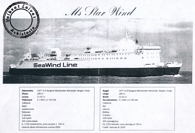 Merellä @ www.valkeatlaivat.net : Siljan Turun laivat / SeaWind Line ...