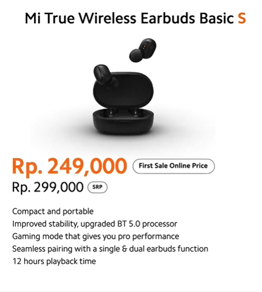 Mi True Wireless Earbuds Basic S, Lebih Stabil dengan Bluetooth 5.0