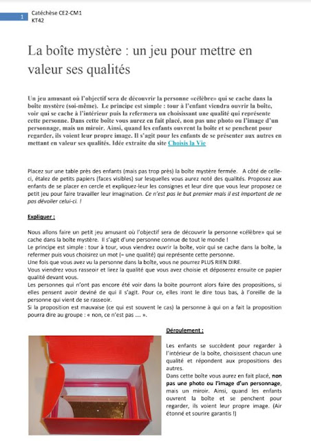 Caté de rentrée -avec la boîte mystère - se présenter aux autres en ...