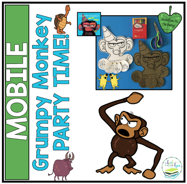 GRUMPY MONKEY PARTY TIME! MOBILE/CRAFT ~ Book Units by Lynn