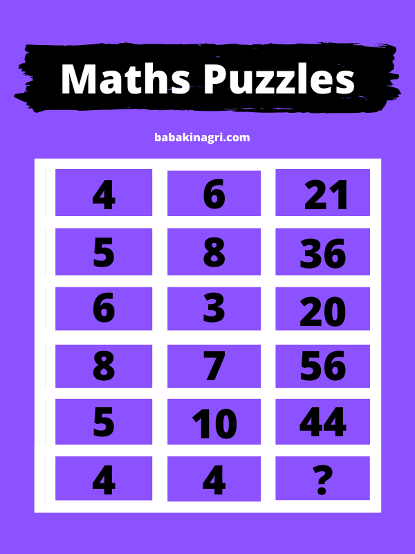 Maths Puzzles #1, Solve this Number Puzzles